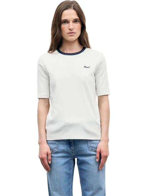 Gerard Darel Bess Embroidered Logo T-shirt - Night Blue