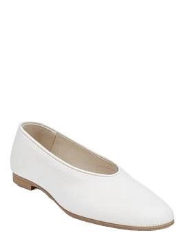 STIVALI NEW YORK Essenza Leather Slip-on Ballet Flats - Ivory