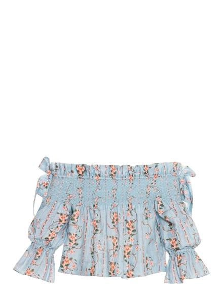 Agua Bendita Isla Navegante Off-the-shoulder Blouse - Blue