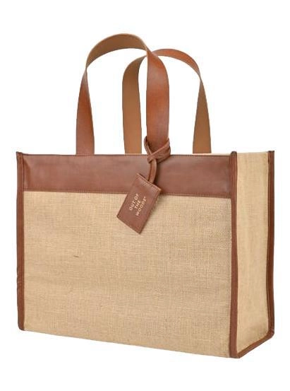 OUT OF THE WOODS Jute Trim Box Tote - Sahara