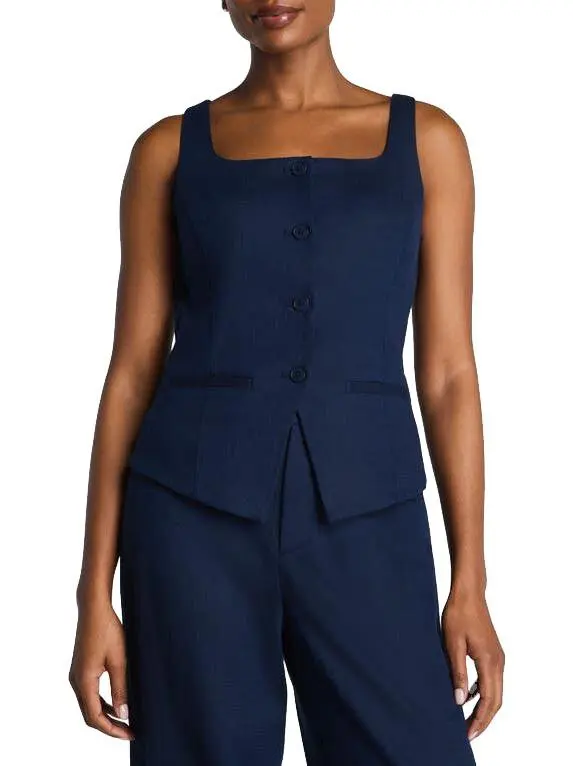 Spanx Button-down Vest - Timeless Navy