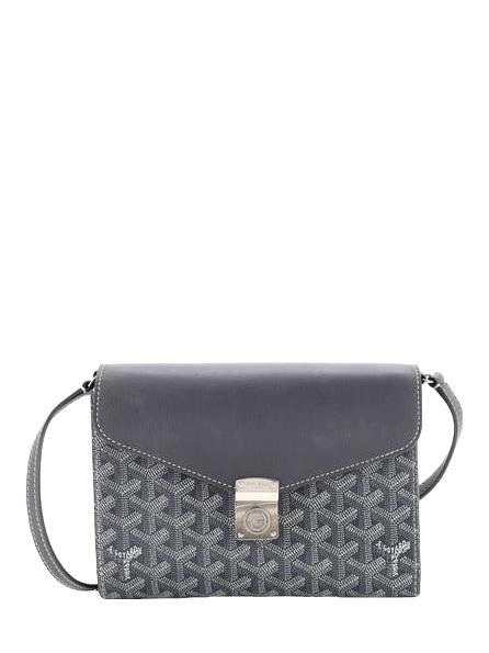 Goyard Chypre Wallet On Strap Coated Canvas With Leather - Grey
