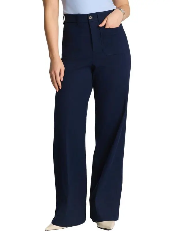 Spanx Spancsupersmooth™ Wide Leg Stretch Twill Pants - Timeless Navy