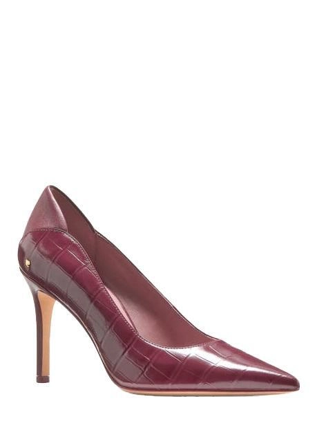 Kate Spade New York Daphne Croc Embossed Leather Pump - Cherry Juice