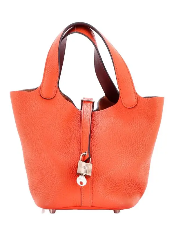 Hermès Eclat Picotin Lock Bag Clemence Pm - Orange