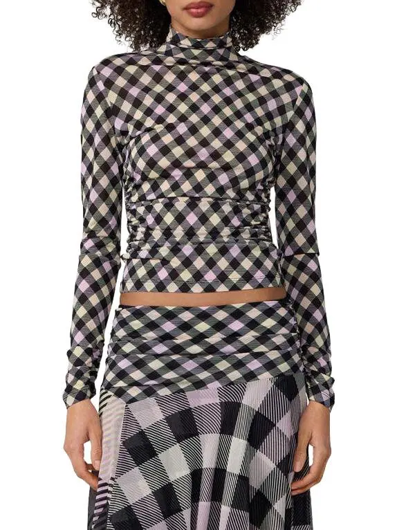 Diane Von Furstenberg Logan Diamond Pattern Turtleneck - Highland