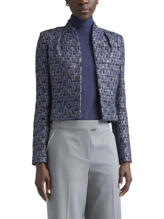 St. John Monmartre Sequin Tweed Jacket - Midnight/garnet Multi