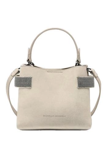 Brunello Cucinelli Suede Top-handle Bag - Ivory