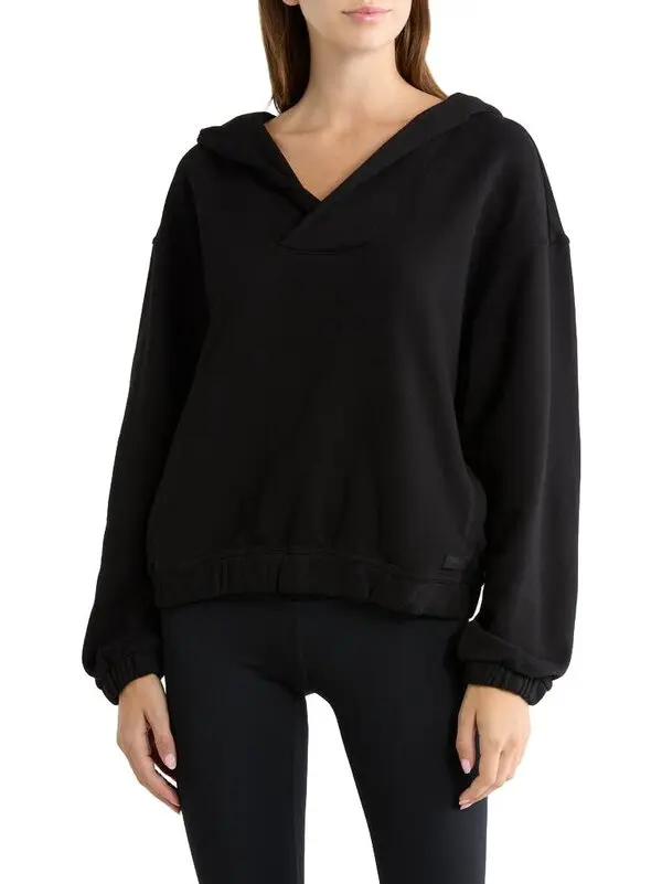 Prana Dreamterry V-neck Hoodie - Black