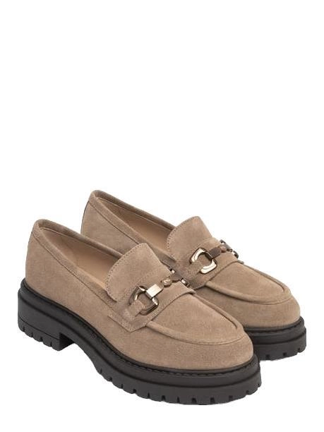 NEROGIARDINI Lug Sole Loafers With Bit Hardware - Mocha