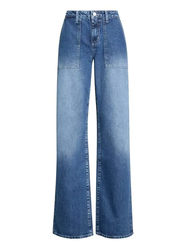 L'Agence Christel High Waist Wide Leg Jeans - Atlantis