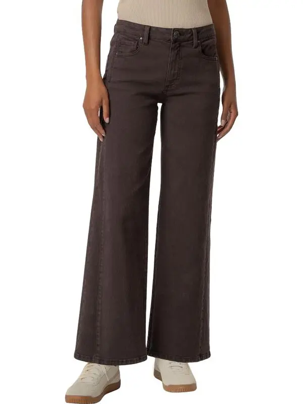 Kut From The Kloth Meg High Waist Wide Leg Jeans - Chocolate