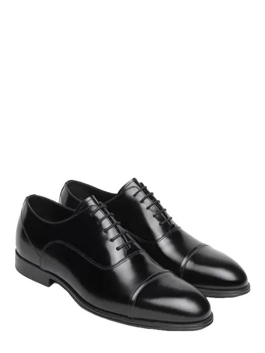 NEROGIARDINI Leather Cap Toe Oxford - Black