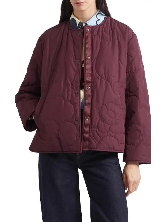 Marimekko Unikko Quilted Jacket - Wine Red