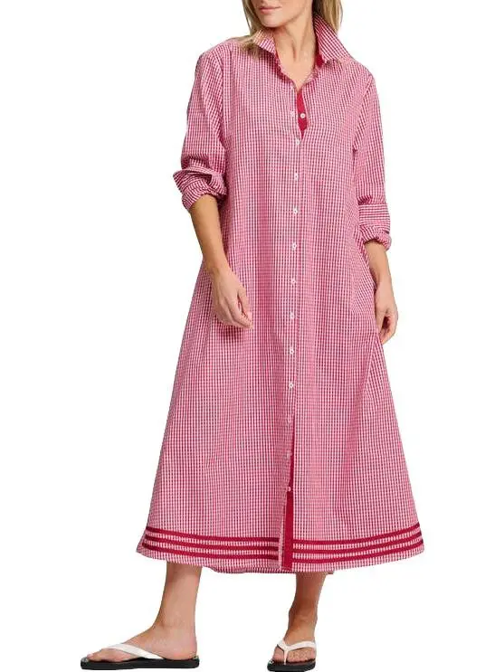 SHIRTY Pippa Gingham Shirtdress - Dark Red