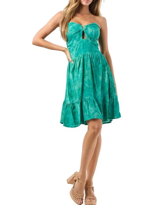 Tiare Hawaii Honey Minidress With Sweetheart Neck And Cutout - Marbled Jungle