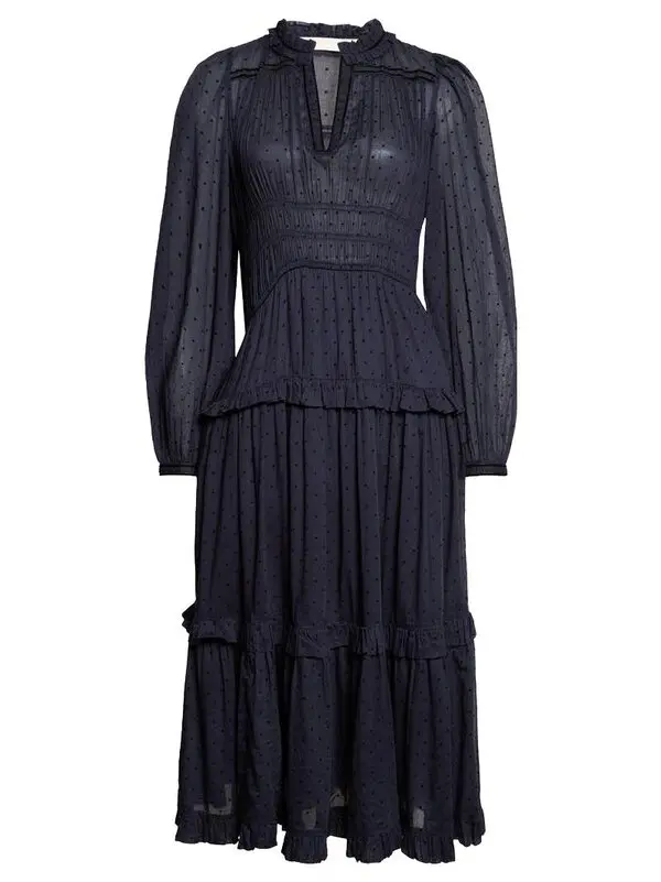 Ulla Johnson Ardelle Dotted Cotton Midi Dress - Nightfall