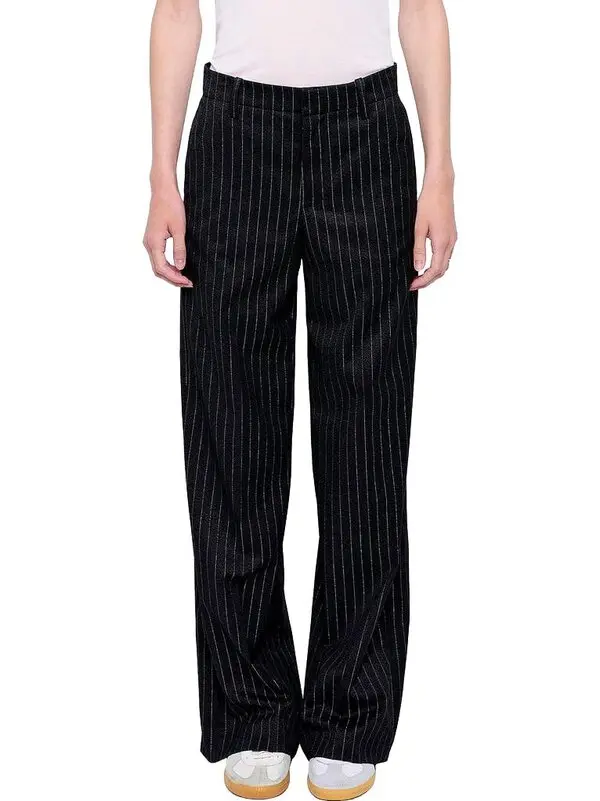Zadig&Voltaire Panol Tailleur Pinstriped Tailored Trousers - Anthracite