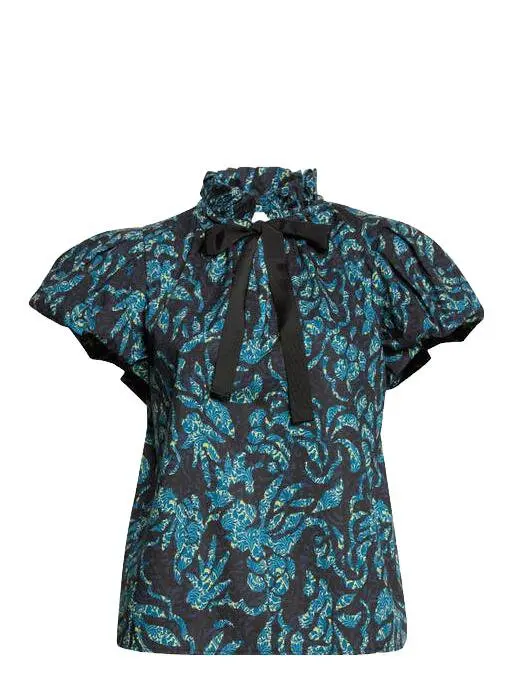 Ulla Johnson Estela Cotton Poplin Top - Midnight