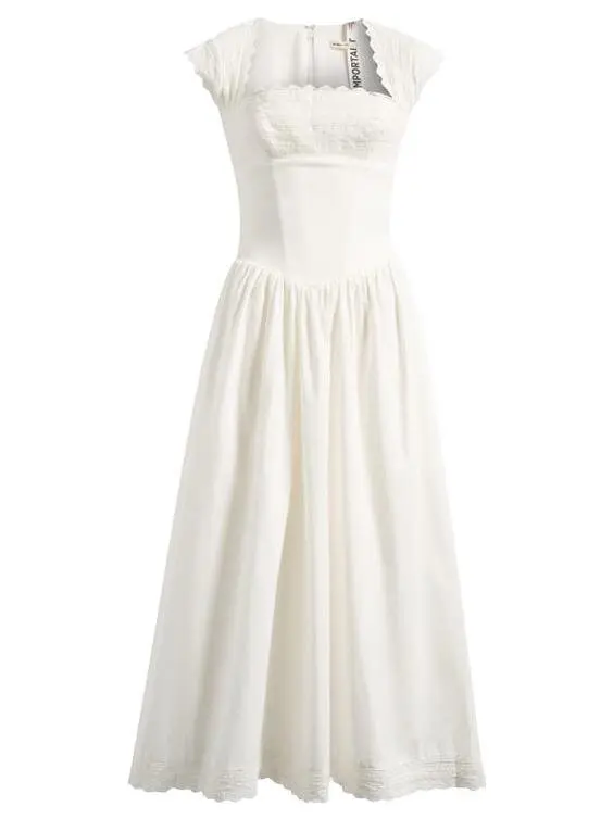 House Of Cb Fiorella Broderie Short Sleeve Dress - White