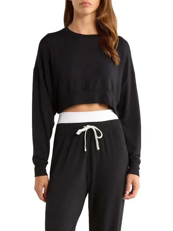 Splits59 Noah Cropped Fleece Sweatshirt - Black