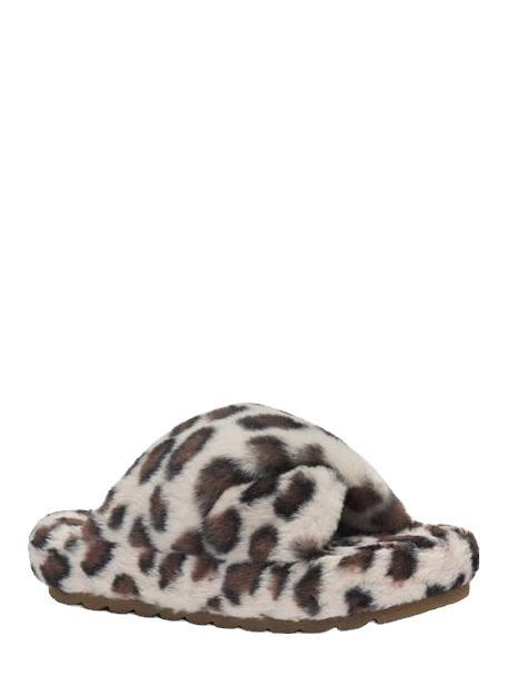 Sanuk Floral Faux Shearling Slides - Leopard