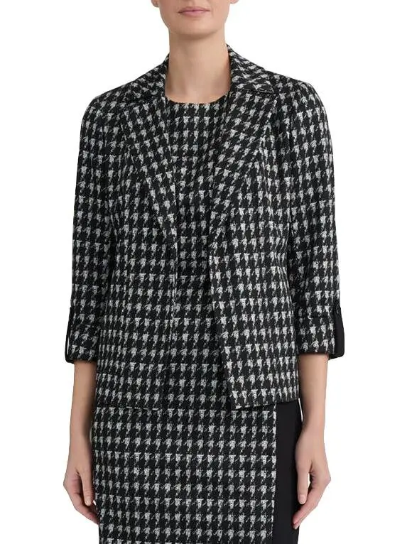 KASPER Open Front Seamed Jacket - Black Multi