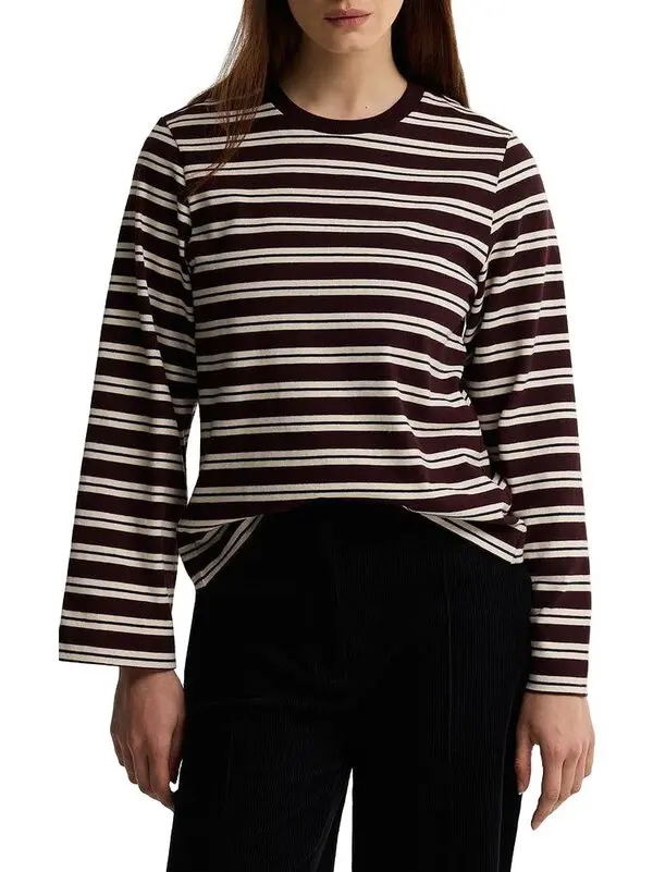 Barbour Maplewood Striped Long Sleeve T-shirt - Fig/birch