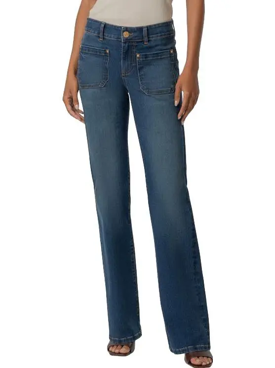 Kut From The Kloth Natalie Patch Pocket Mid Rise Flare Jeans - Champ