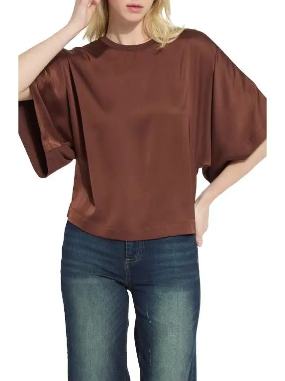 Lyssé Ginger Mixed Media Dolman Tee - Maple