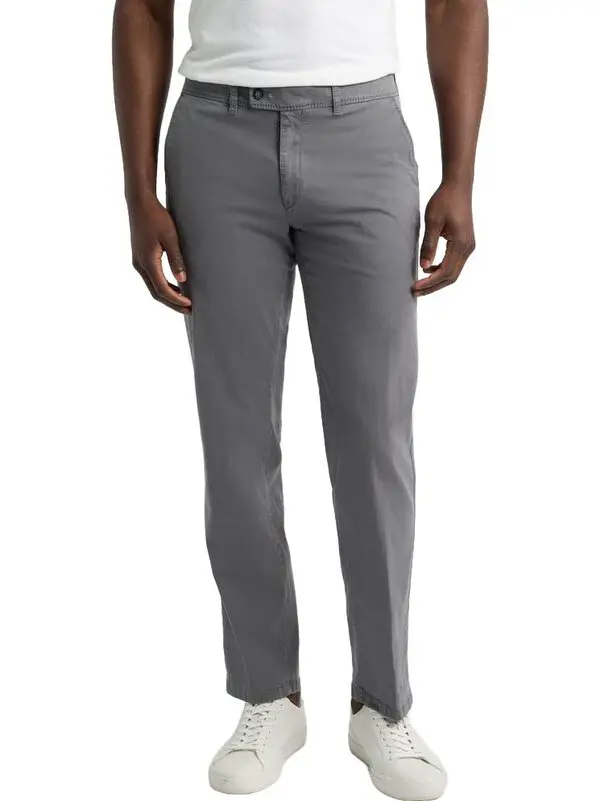 BRAX Evans Flat Front Straight Leg Chinos - Graphite