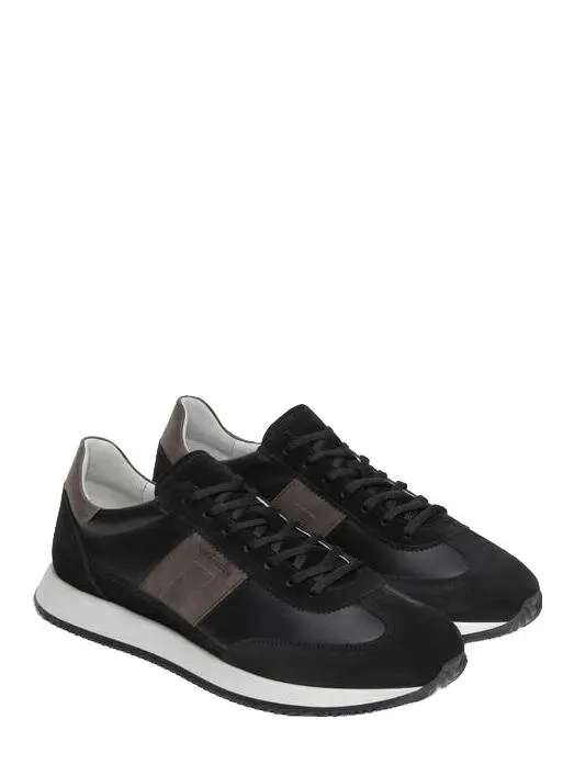 NEROGIARDINI Leather Lace-up Sneakers - Black