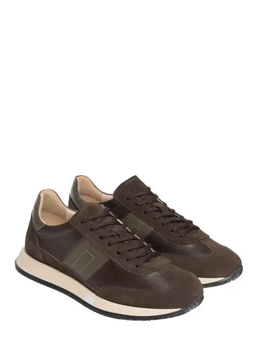 NEROGIARDINI Leather Lace-up Sneakers - Chocolate