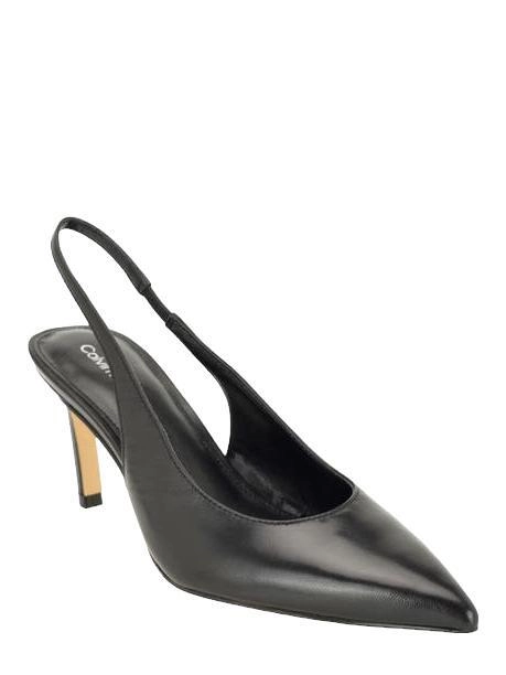 Calvin Klein Biancya Leather Slingback Pumps - Black Leather