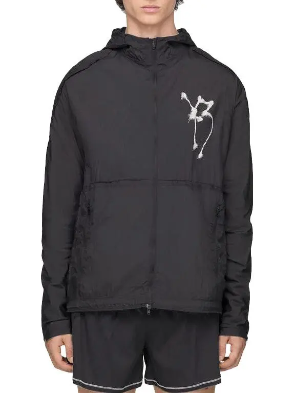 Y3 Graphic Print Running Jacket - Black