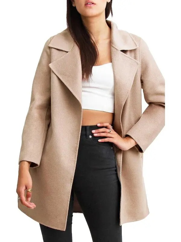 BELLE & BLOOM Ex Boyfriend Wool Blend Coat - Sand