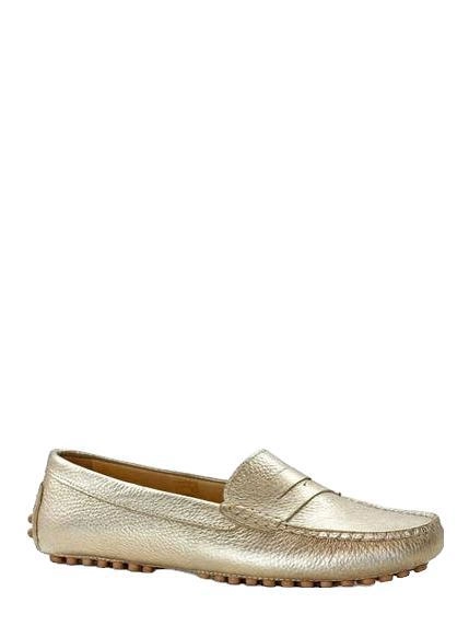 MENINA STEP Oporto Suede Moccasin Loafers - Gold