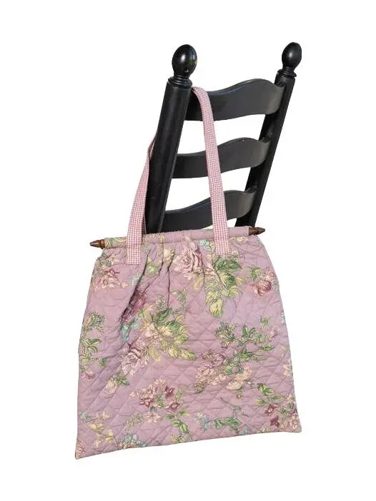 MODERN PRAIRIE Miline Quilted Cotton Knitting Bag With Floral Print - Lavendar