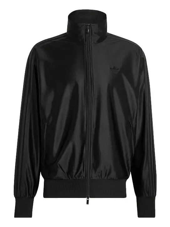 Adidas Firebird Metallic Track Jacket With Trefoil Logo - Black