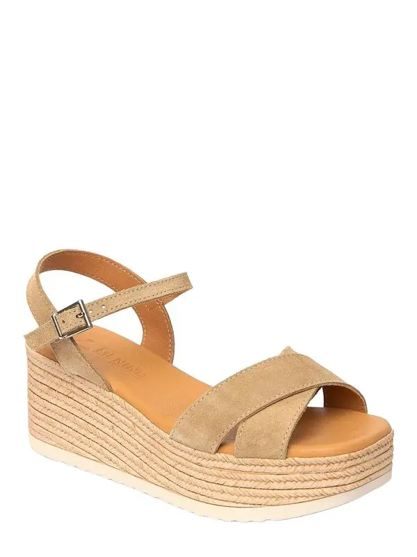 MENINA STEP Rita Espadrille Wedge Sandal - Light Sand