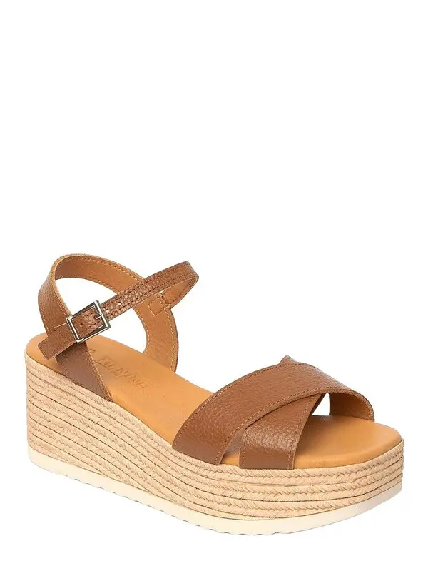 MENINA STEP Rita Espadrille Wedge Sandal - Tan