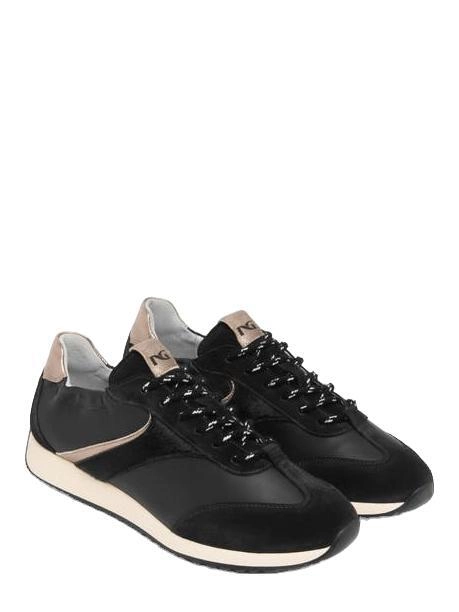 NEROGIARDINI Leather And Suede Low Top Sneakers - Black