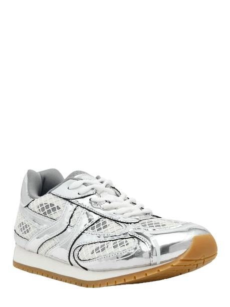 Steve Madden Pager Sneaker With Mesh And Metallic Paneling - Silver Multi