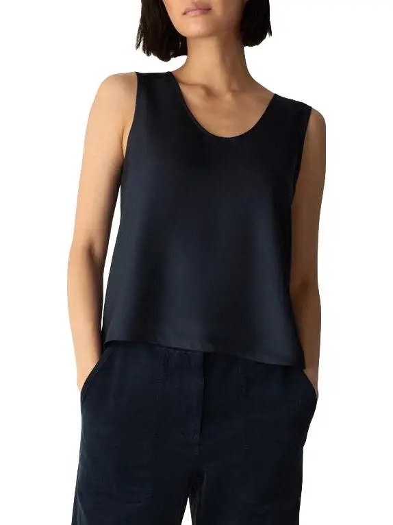 Eileen Fisher Scoop Neck Silk Tank - Martm