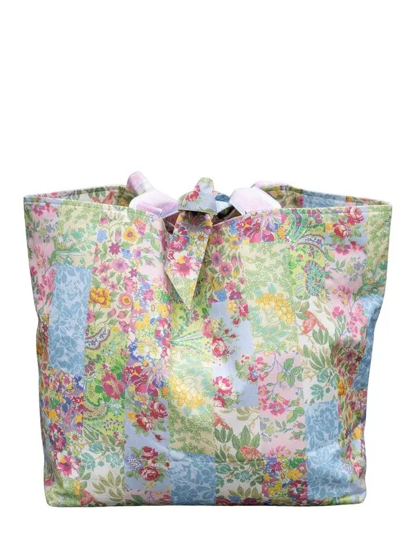MODERN PRAIRIE Garden Collage Patchwork Market Tote - Green