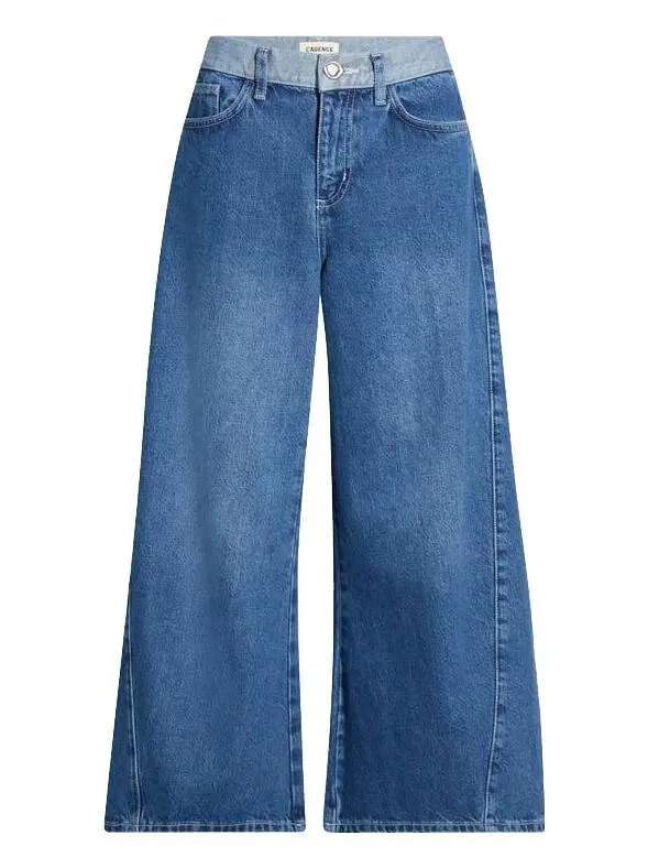 L'Agence Bronte High Waist Crop Wide Leg Jeans - Goleta