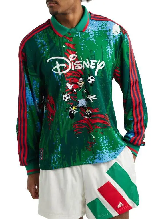 ADIDAS ORIGINALS X Brain Dead Disney Long Sleeve Jersey - Red/bold Green/blue