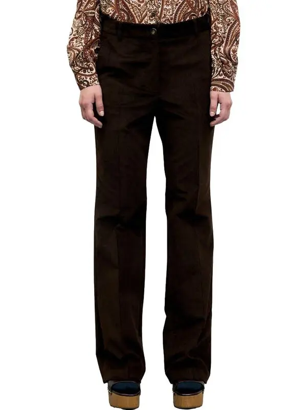 Gerard Darel Maby Trousers Tailored Flare Leg Pants - Cinnamon