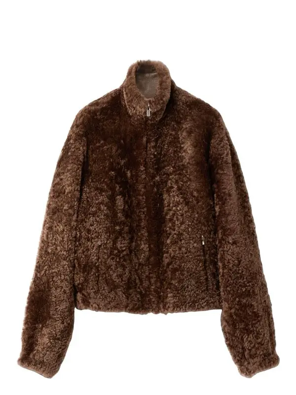 Miu Miu Shearling Blouson Jacket - Sienna