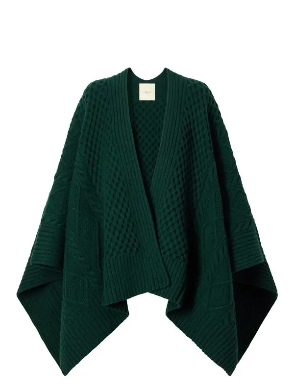 Purdey Lammer Muir Wool And Cashmere-blend Cape - Green